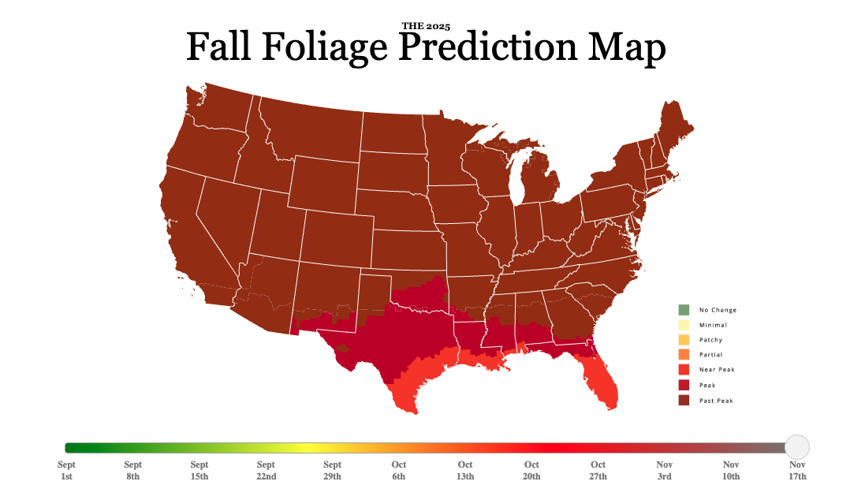 When will leaves change color in Louisiana for fall 2025 ...