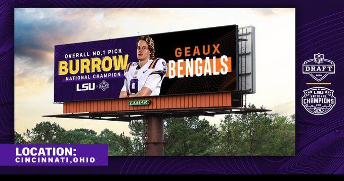 'Geaux Bengals': LSU buys celebratory billboard for Joe Burrow in ...