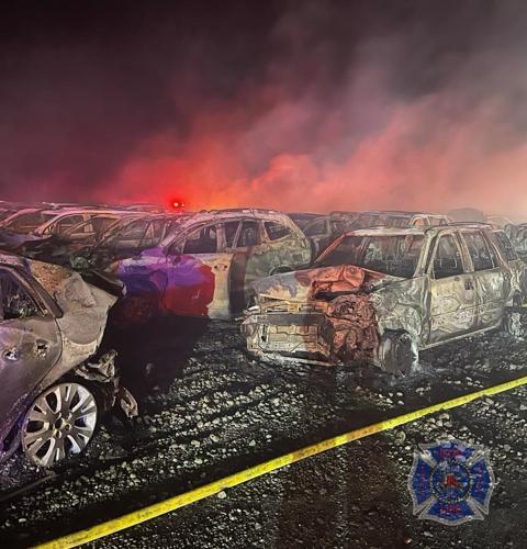 Fire at used car yard boosted by Francine damages 62 cars | Crime ...