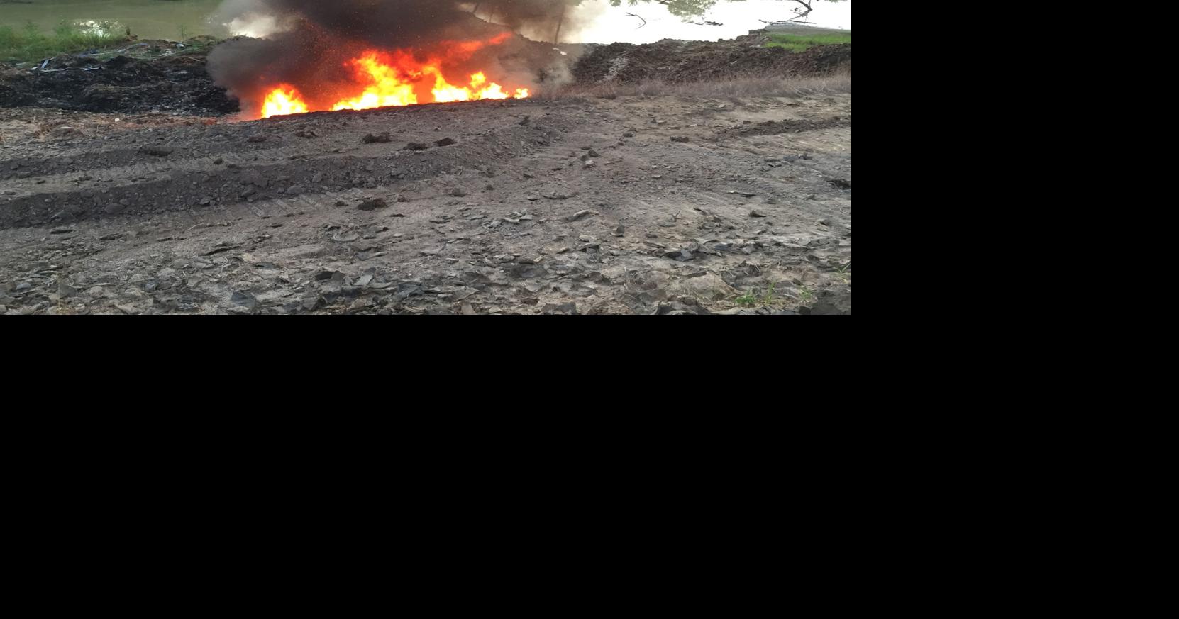 What's that smell? Lightning strikes levee made with recycled rubber ...