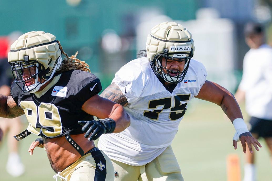 Saints LT Taliese Fuaga leaves practice with back injury | Saints ...
