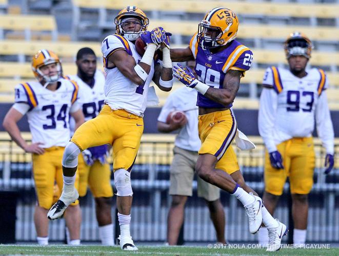 LSU spring game called for lightning delay; game completed indoors ...