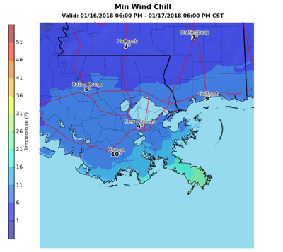 How cold? Wind chill for Baton Rouge, New Orleans expected in single ...