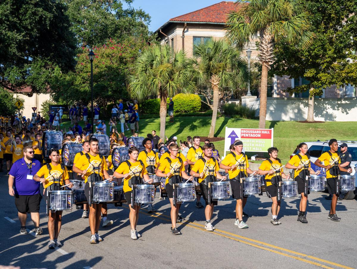 Photos: Golden Band from Tigerland practice down Victory Hill | Baton ...
