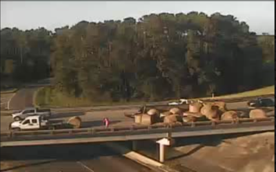 Truck spills bales of hay spill onto I-12 in Hammond, | Weather/Traffic ...