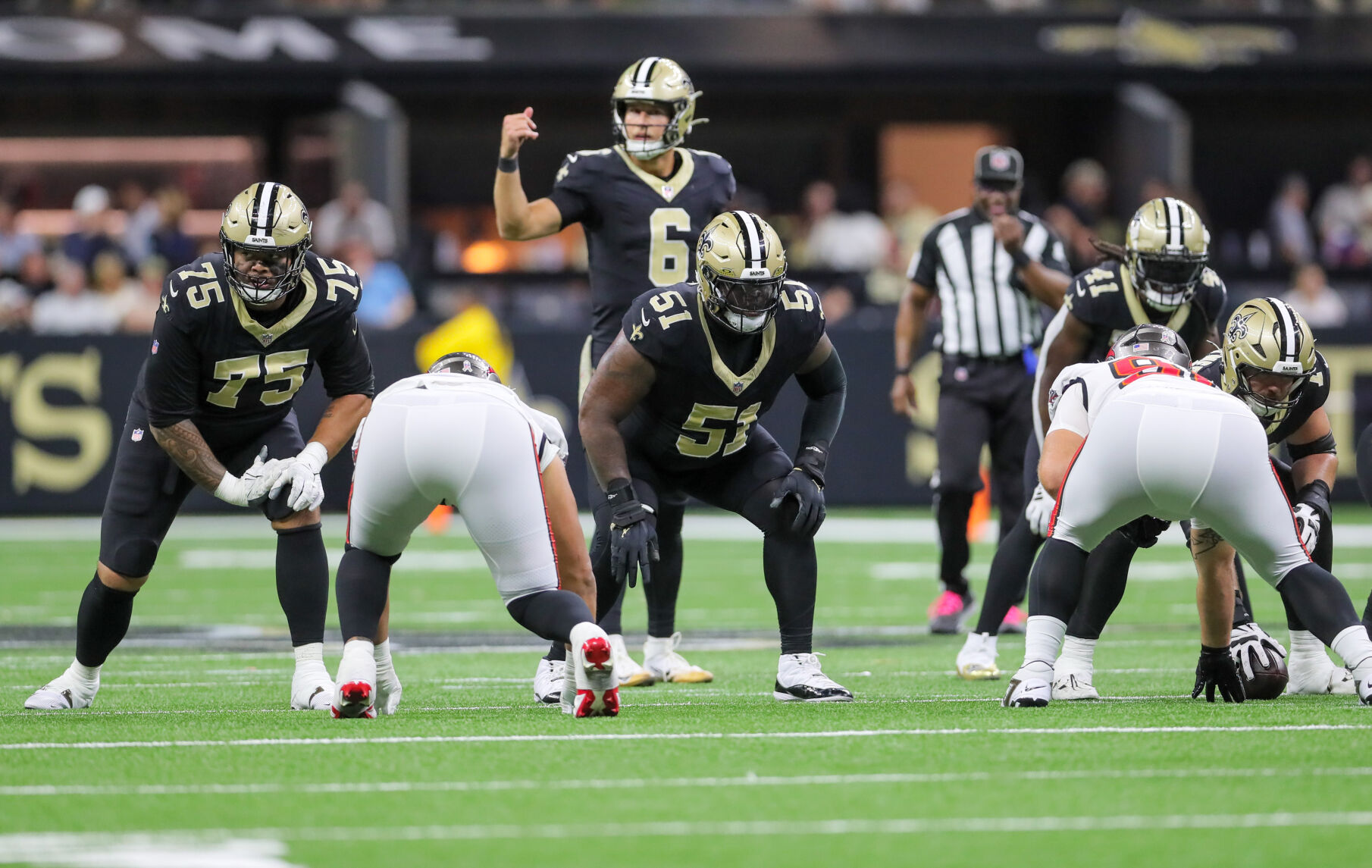 Taliese Fuaga out for Saints with ankle injury vs. Falcons | Saints ...