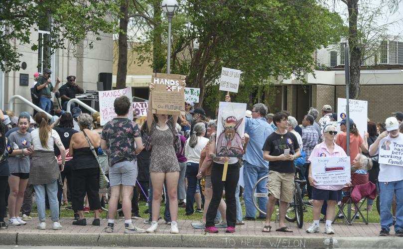 200 rally in Lafayette to protest Trump policies, cuts | News ...