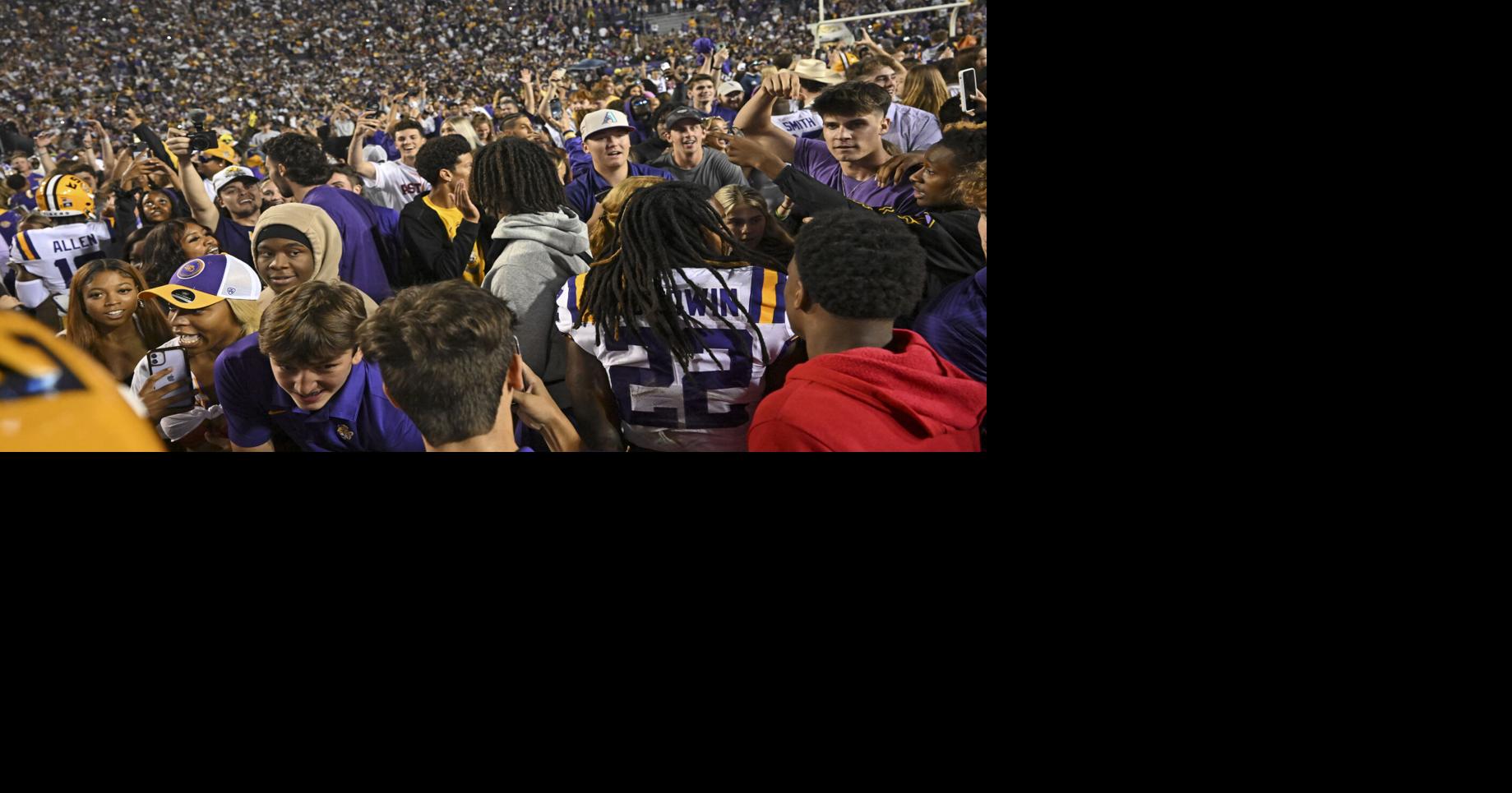 Photos: Fans rush the field as LSU takes down Alabama 32-31 in overtime ...