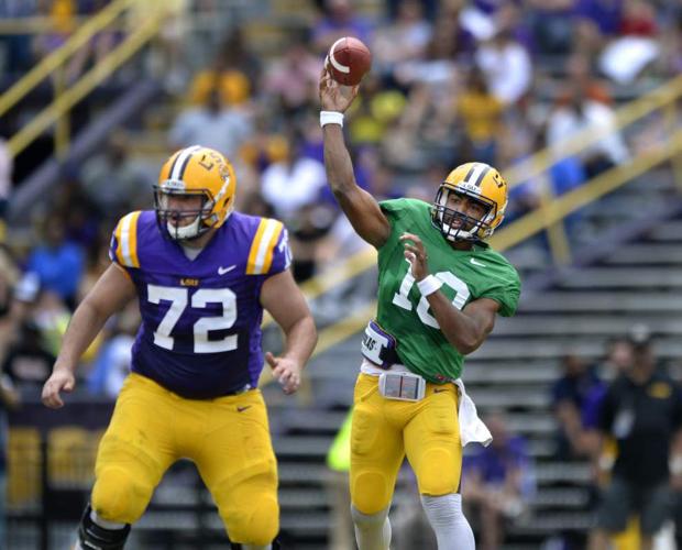 LSU’s spring game settles little as quarterbacks post solid numbers ...