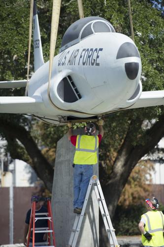 Photos: T-33 aircraft relocated, gets new home in different area of LSU ...