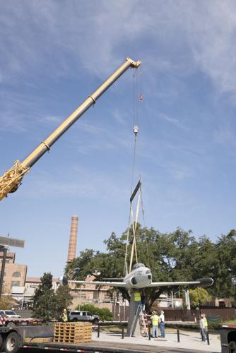 Photos: T-33 aircraft relocated, gets new home in different area of LSU ...