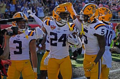 WATCH: LSU players laid down in the Cheez-It bed after a big play. A ...