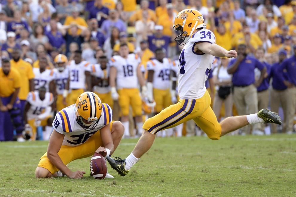 Nothing but him and the ball: LSU kicker Connor Culp blocks out the ...