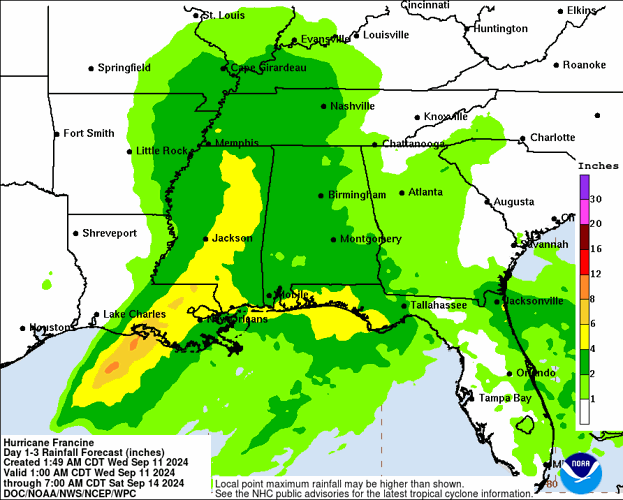 Live updates: Hurricane Francine track, forecast for LA | Hurricane ...