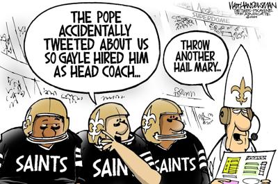 Pope tweets about New Orleans Saints cartoon | Walt Handelsman ...