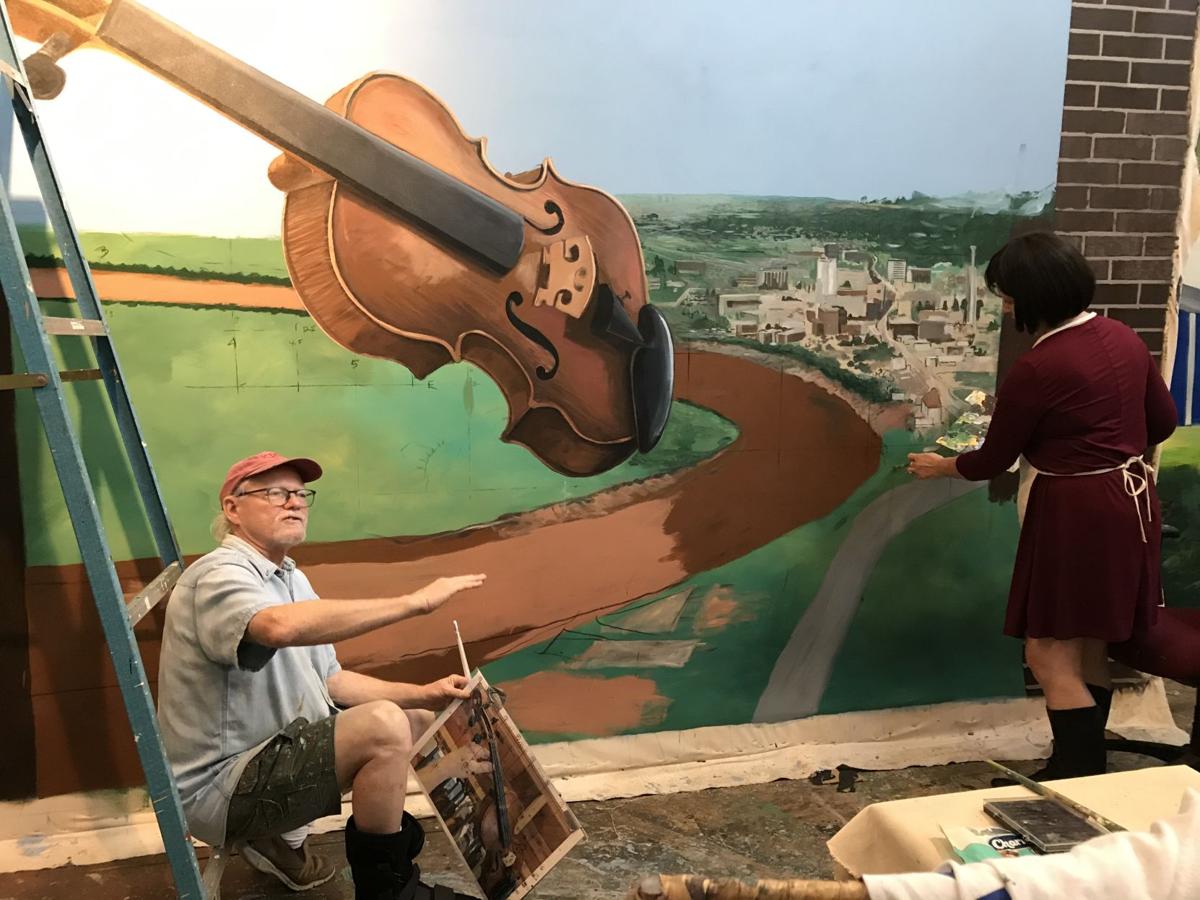 Latest Dafford 'flying violin' mural a collaboration between Lafayette ...