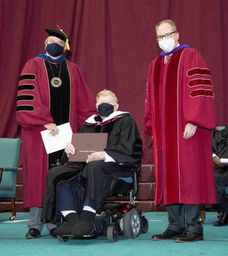 Centenary awards diplomas during commencement exercises for Class of ...