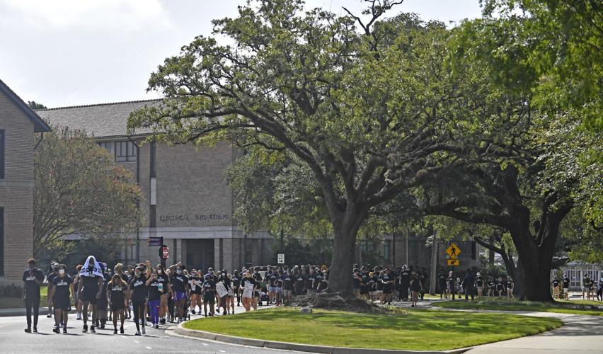 LSU athletes, coaches march for racial justice as athletic department ...