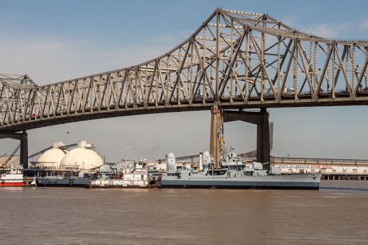 Towed from its home, USS Kidd head for repairs in Houma | News ...