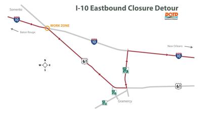 High-profile I-10 closure in Baton Rouge area this weekend; see detour ...