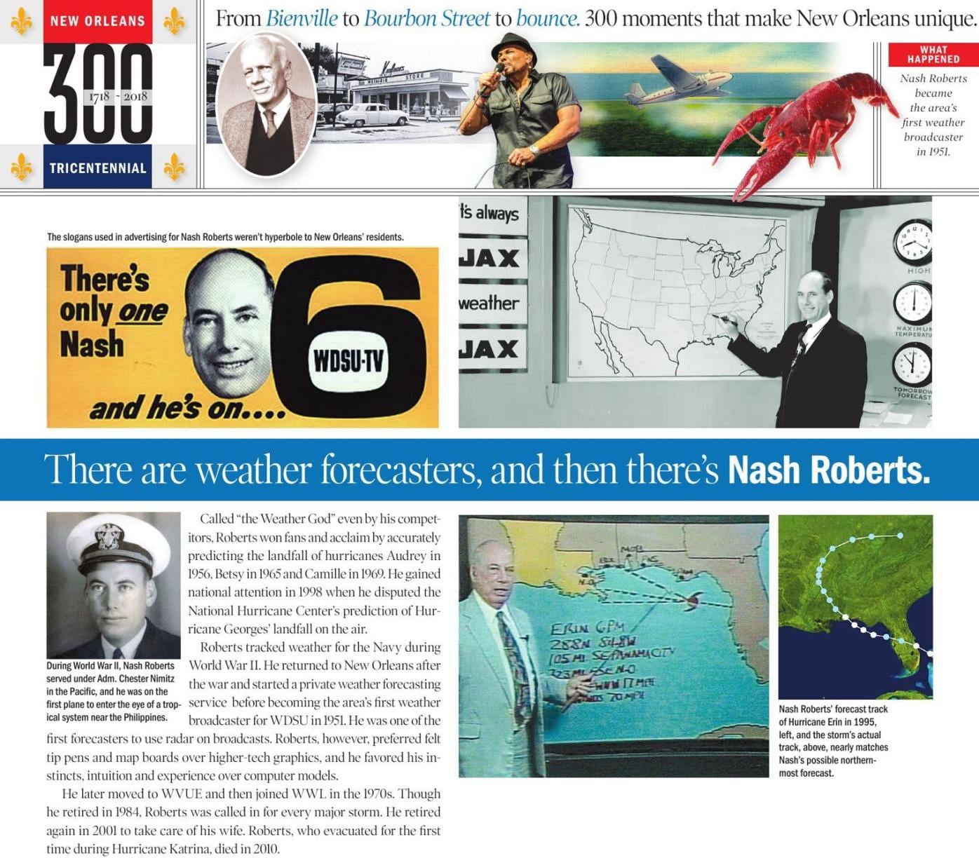 300 Unque New Orleans Moments Nash Roberts Begins Broadcasting On Wdsu