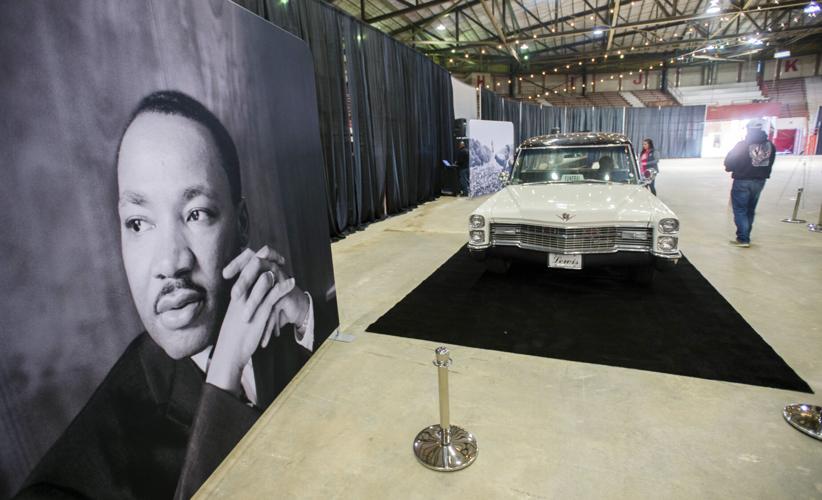 Martin Luther King Jr.'s funeral hearse on display at Blackham Coliseum ...