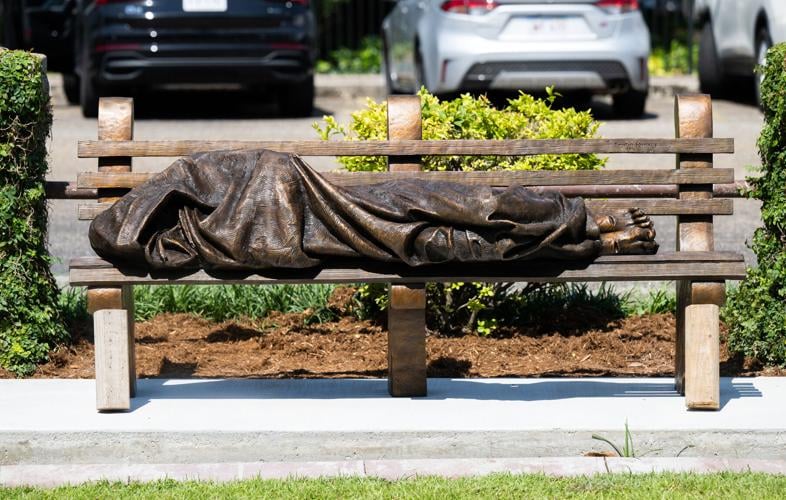 Homeless Jesus sculpture installed at St. John Cathedral | News ...
