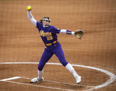 LSU's freshman softball pitcher made two strong debuts in the same day ...