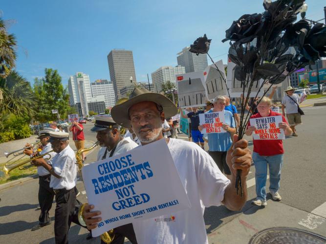 Photos, video: Airbnb protesters, coffins send message ... 'RIP ...
