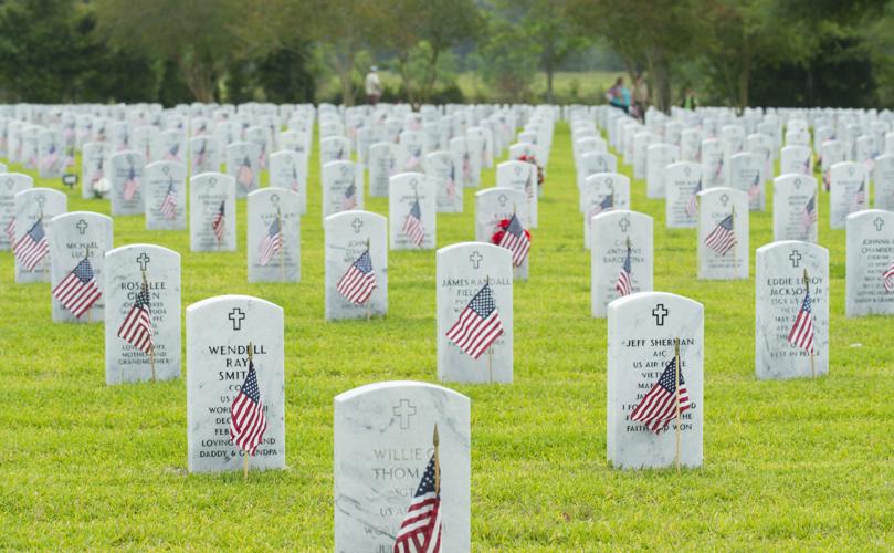 Honoring those who served: flags placed in Port Hudson National ...
