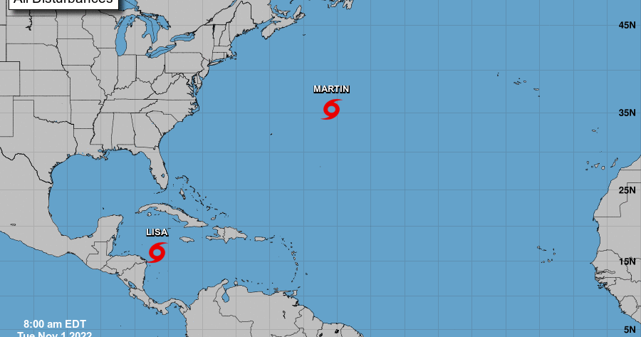 Tropical Storm Martin forms and Lisa strengthens: See paths | Hurricane ...