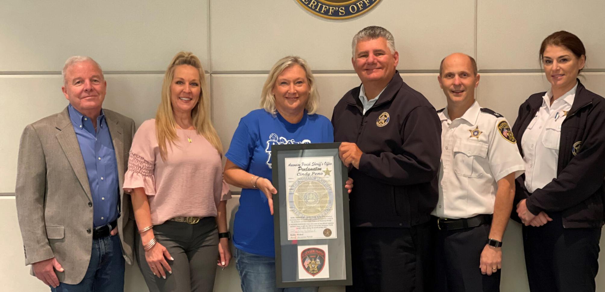 Sheriff Bobby Webre awards honorary sheriff certificate to longtime ...