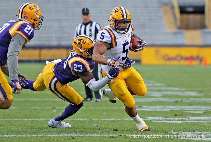 LSU spring game called for lightning delay; game completed indoors ...