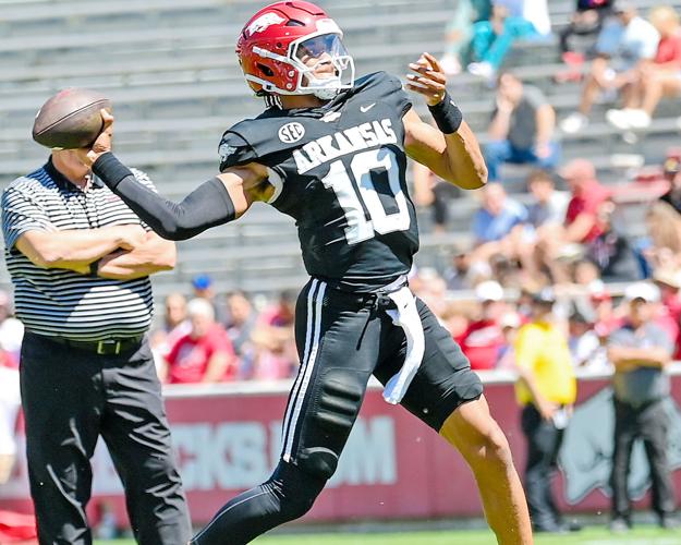 New QB leads Red to win over White in Hogs scrimmage | Sports ...