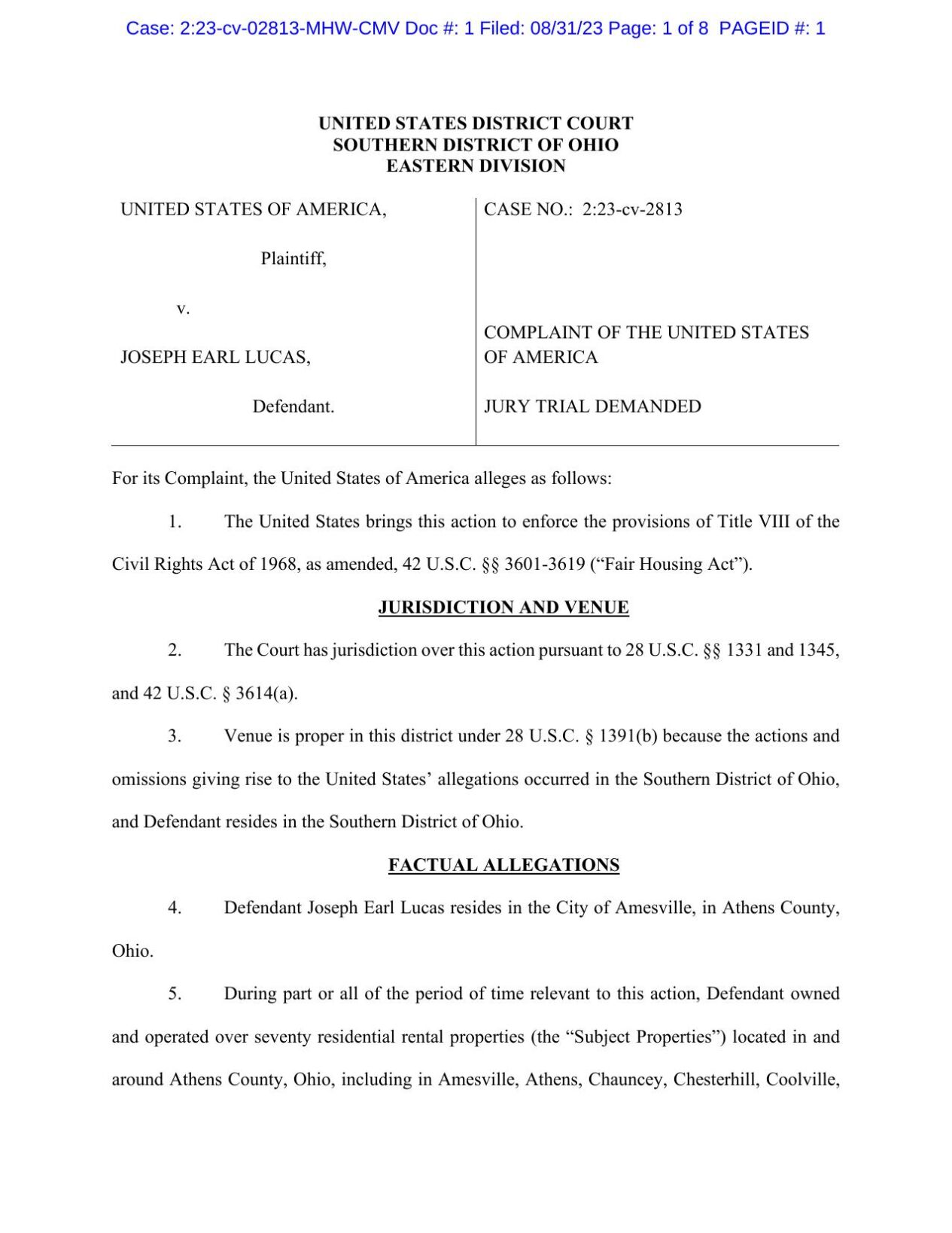 Feds Sue Ohio Landlord For Allegedly Sexually Harassing Tenants Ohio