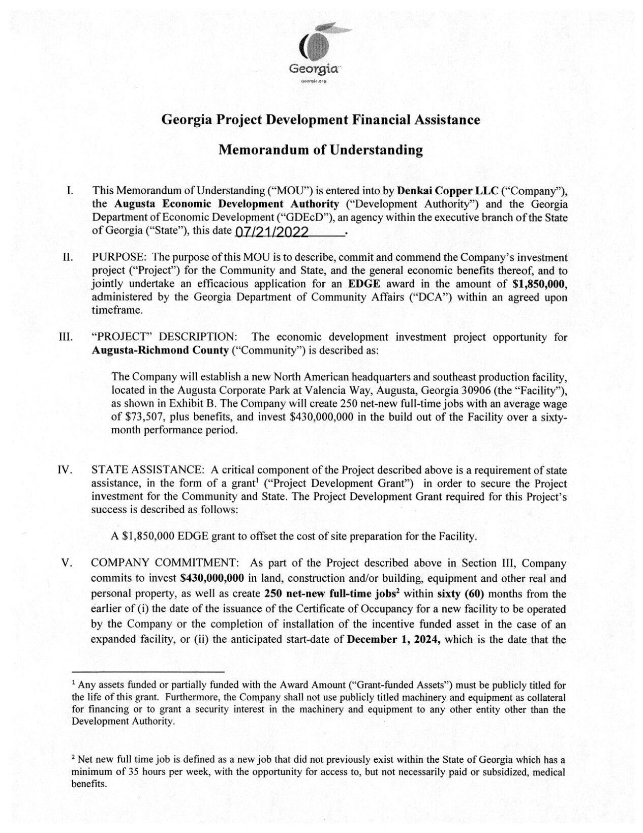 Georgia awards $1.85M grant to support Denkai America's new plant in ...