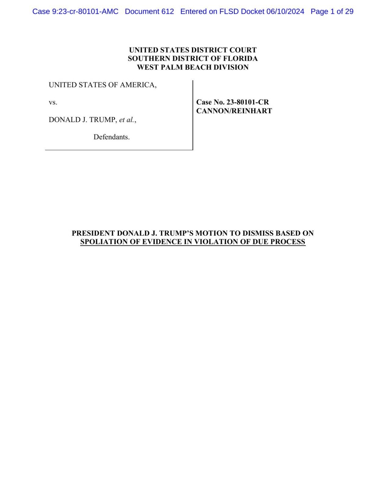 Federal judge punts one of Trump's dismissal motions in Florida ...