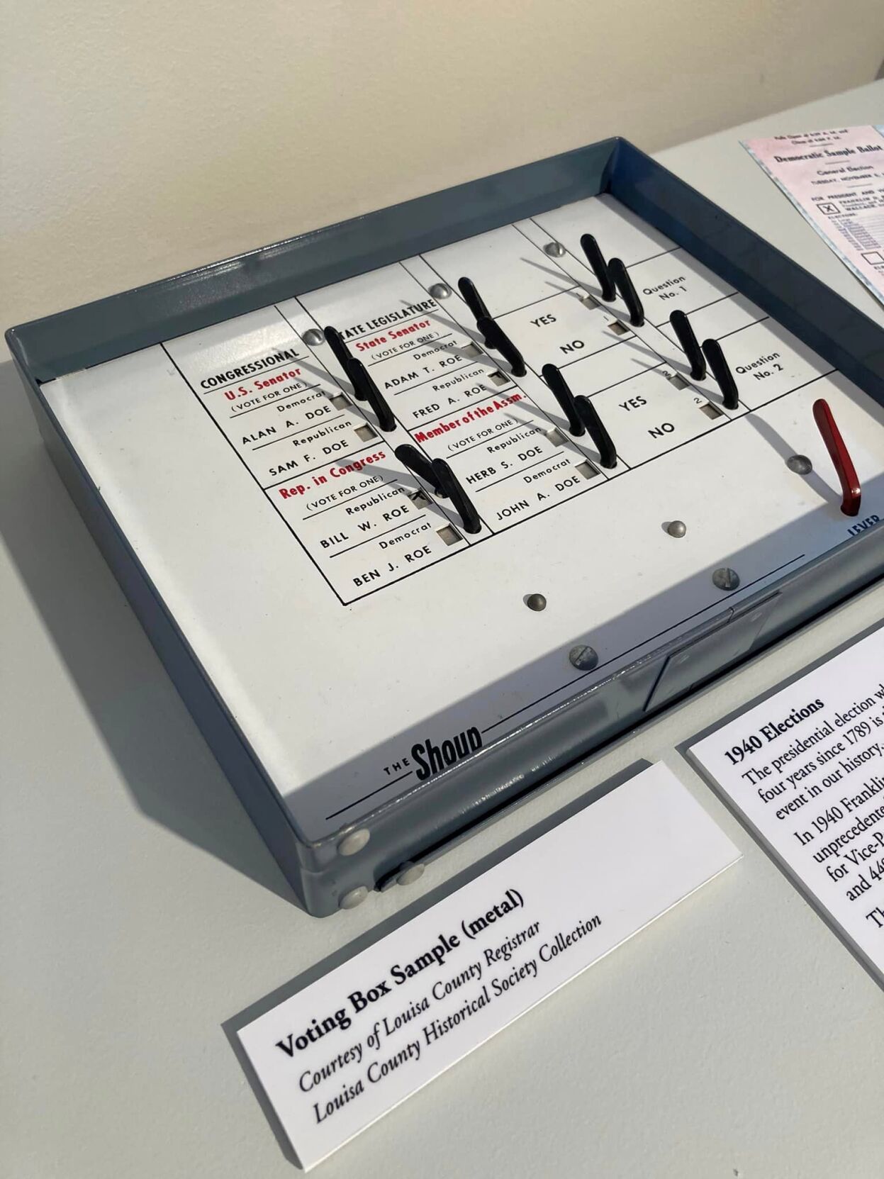 Louisa County Historical Society: Shoup voting machine | History ...