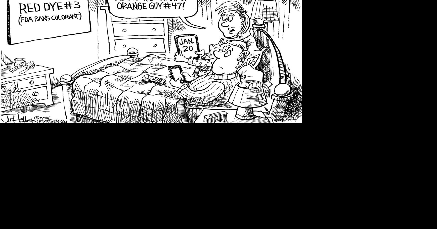 Heller Cartoon- Red Dye | A E | thecomanchechief.com