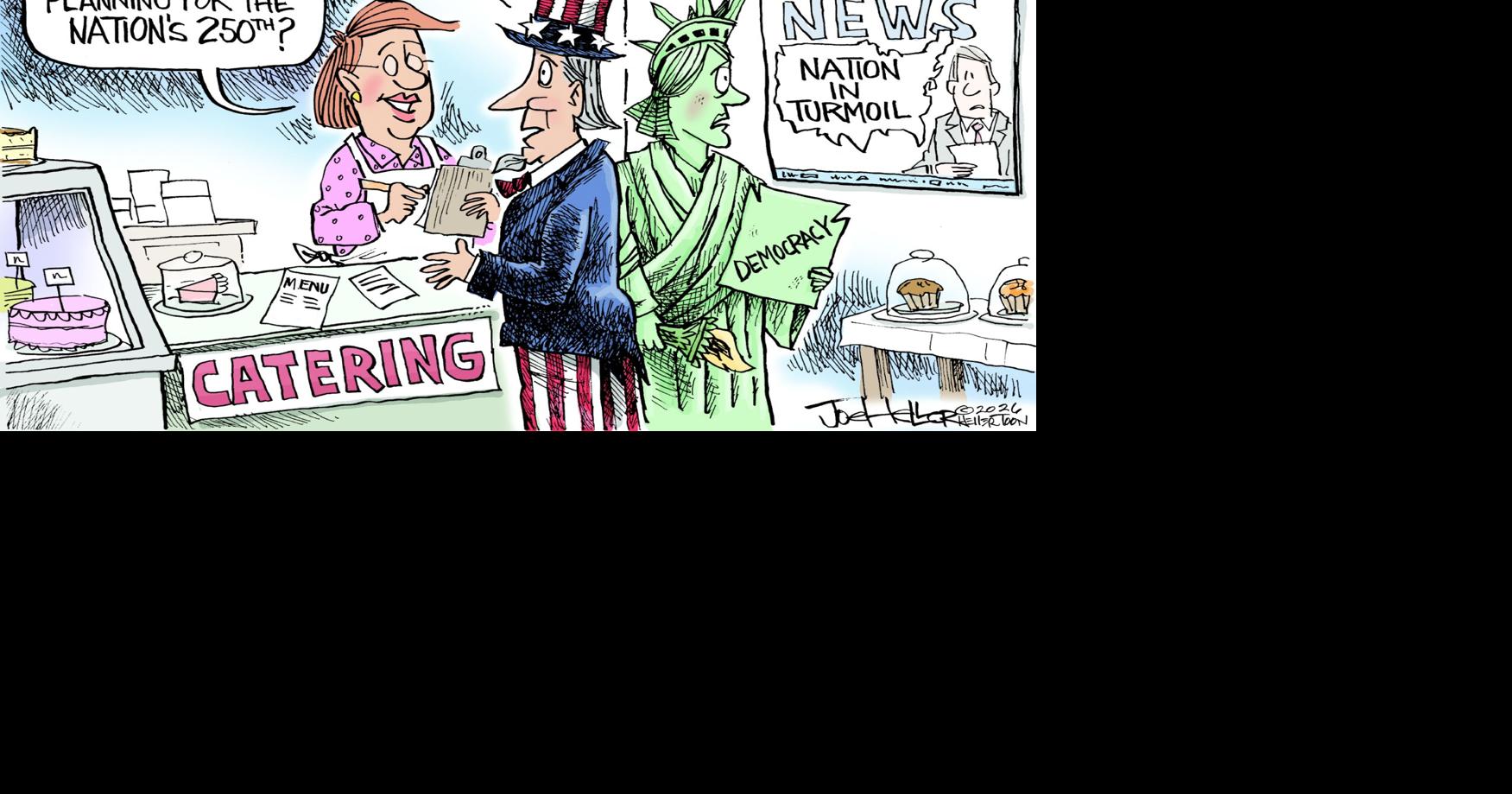 Heller cartoon- Turmoil | Comics Puzzles | thecomanchechief.com