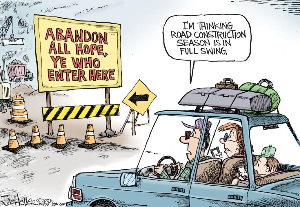 Heller Cartoon Road Construction | Comics Puzzles | thecomanchechief.com