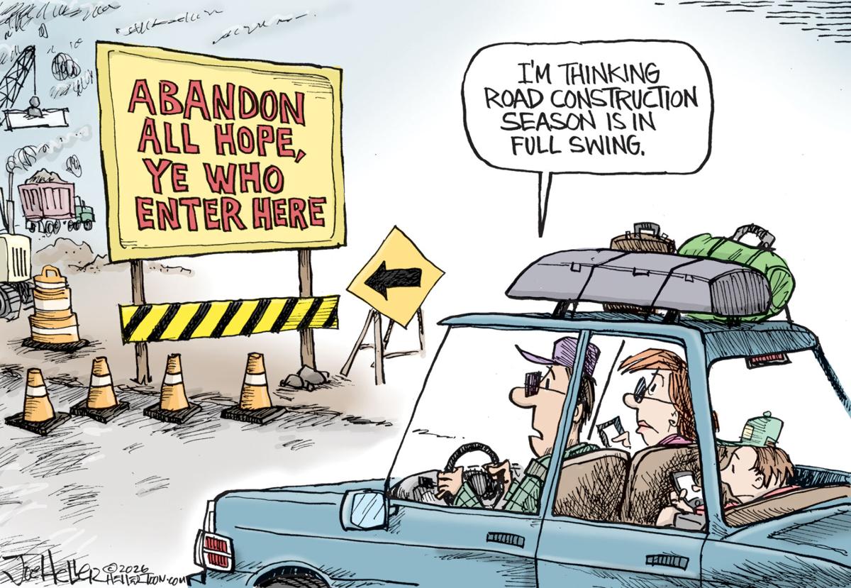 Heller Cartoon Road Construction | Comics Puzzles | thecomanchechief.com