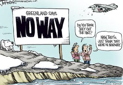 Heller Cartoon- Greenland Visit | A E | thecomanchechief.com