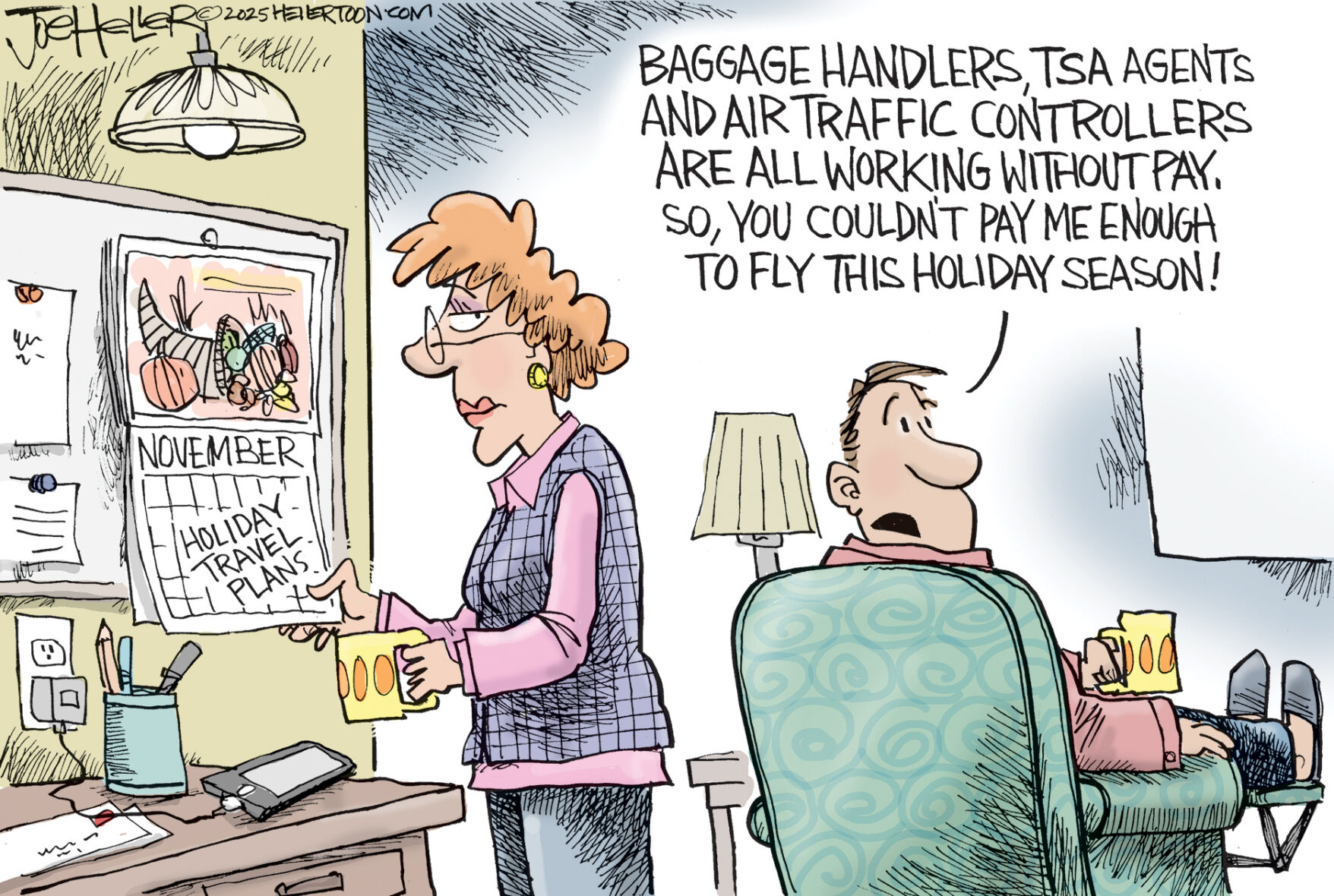 Heller cartoon- Air Travel | A E | thecomanchechief.com