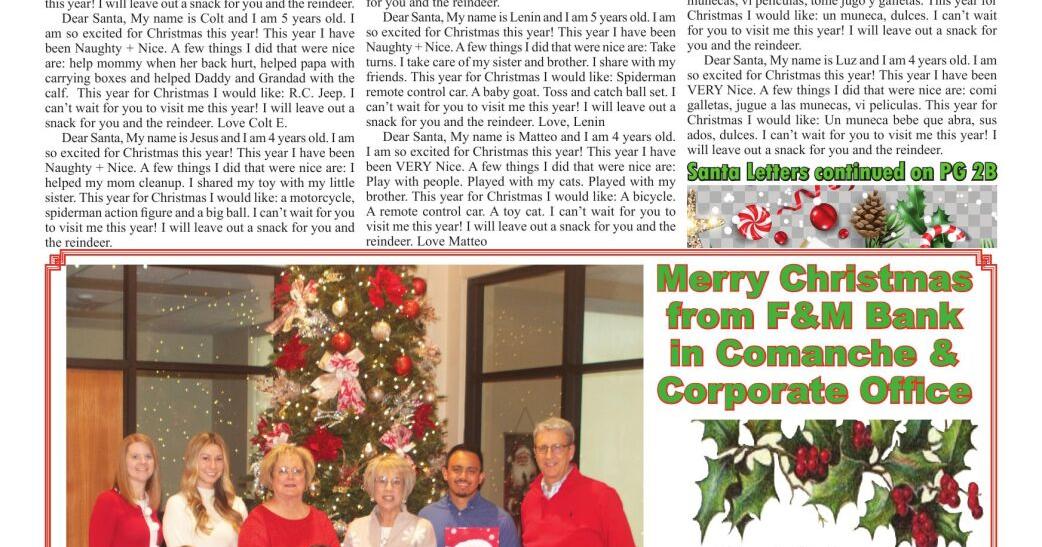 The Comanche Chief - 2025 Letters to Santa | News | thecomanchechief.com