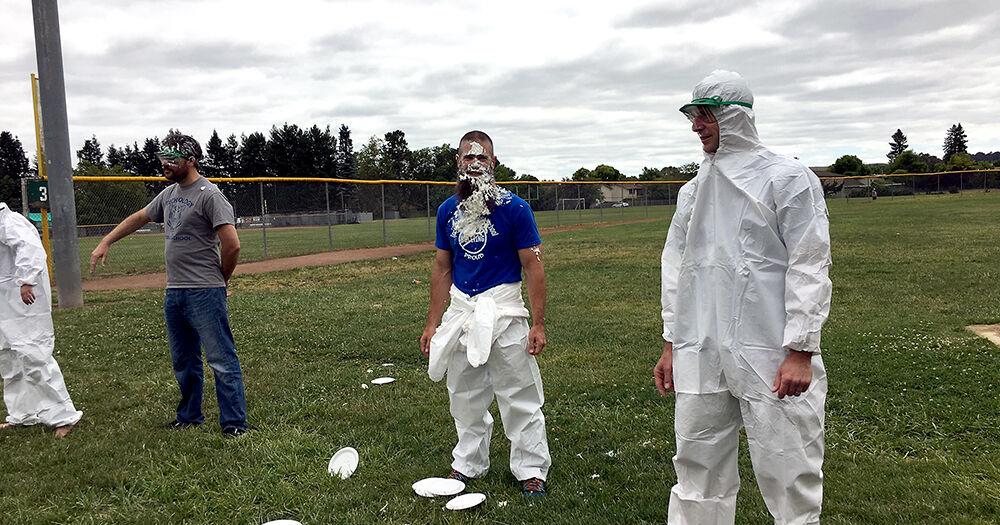 Pie throwing contest at Technology Middle School | Community ...