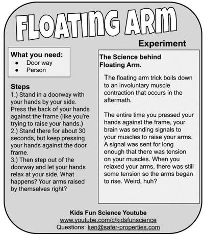 Floating Arm Experiment | Kids & Pets | thecommunityvoice.com