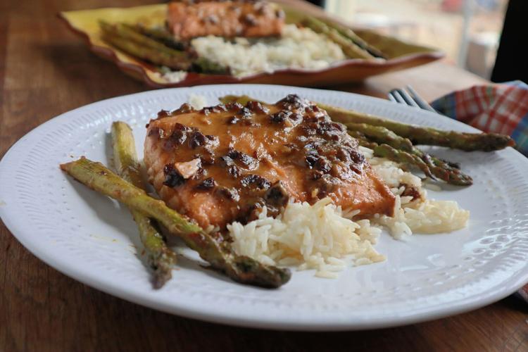 Miso-mustard salmon and asparagus is elegant and easy | Lifestyles ...
