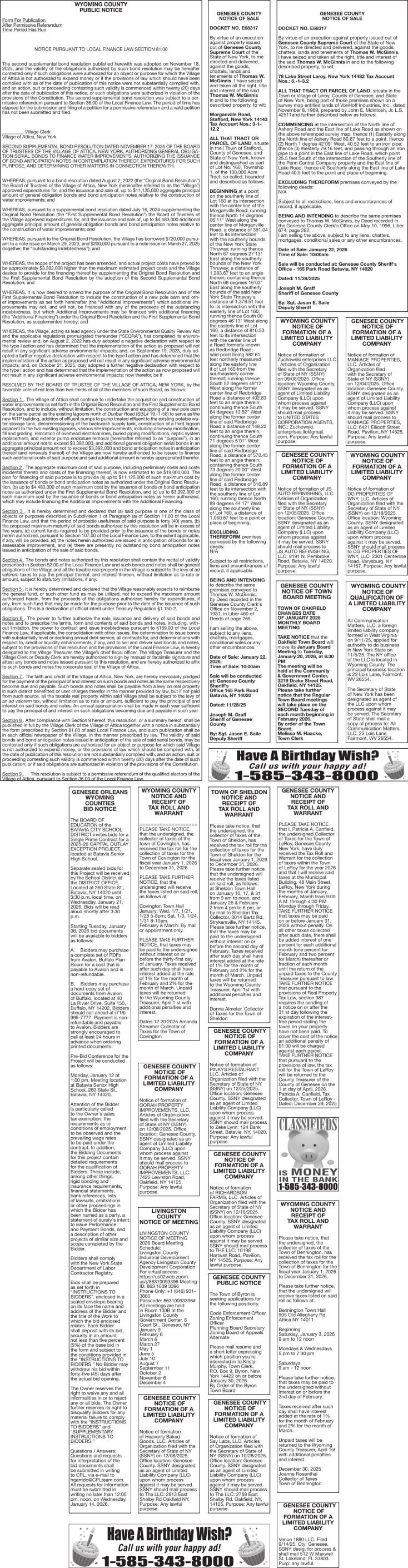 Legal Notices — 01.09.2026 | Legal Notices | thedailynewsonline.com