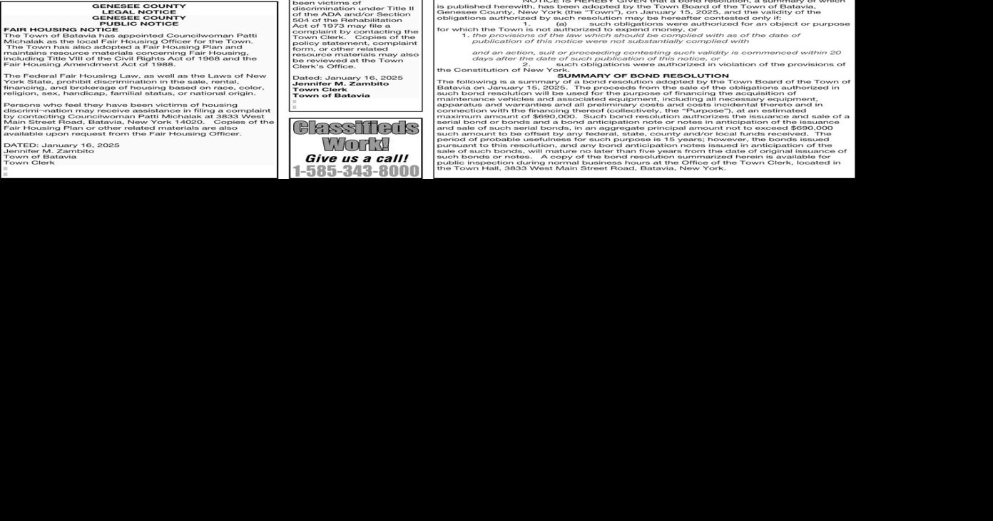 Legal Notices — 01.25.2025 | Legal Notices | thedailynewsonline.com